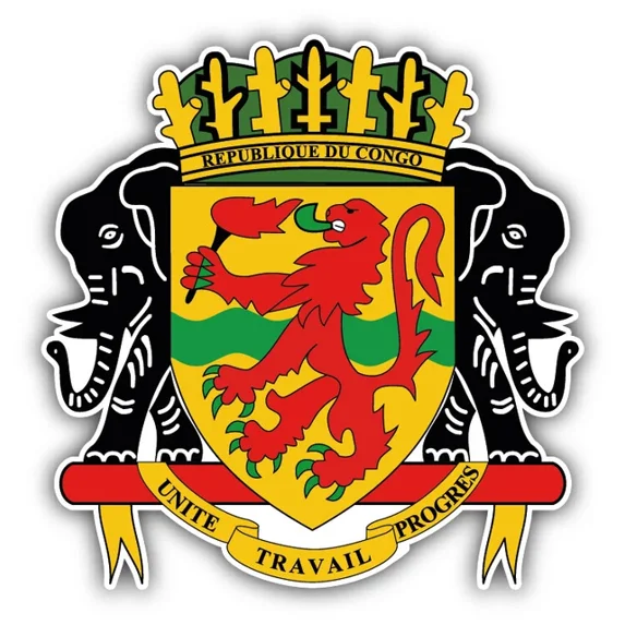 DOPASTICKER Congo Republic Coat Of Arms Car Sticker Decal Phone Decal ...