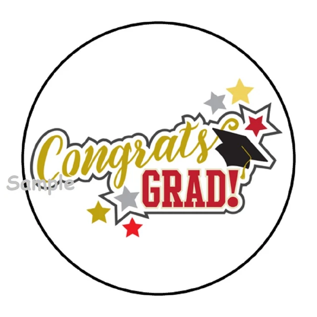 DOPASTICKER Congrats Grad Stickers Graduation Cap Favors Phone Decal ...