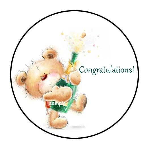 DOPASTICKER Congratulations Teddy Bear Stickers Phone Decal Water ...