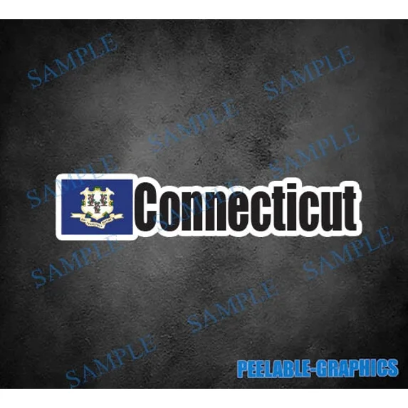 DOPASTICKER Connecticut Usa State Flag Seal Sticker Phone Sticker ...