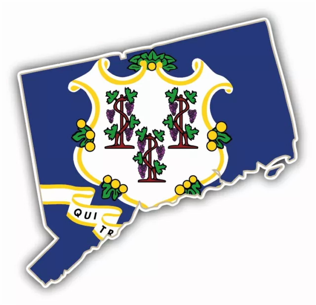 DOPASTICKER Connecticut Usa State Map Flag Sticker Decal Phone Decal ...