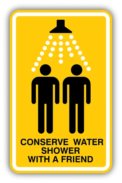 DOPASTICKER Conserve Water Shower With A Friend Warning Sticker Decal ...