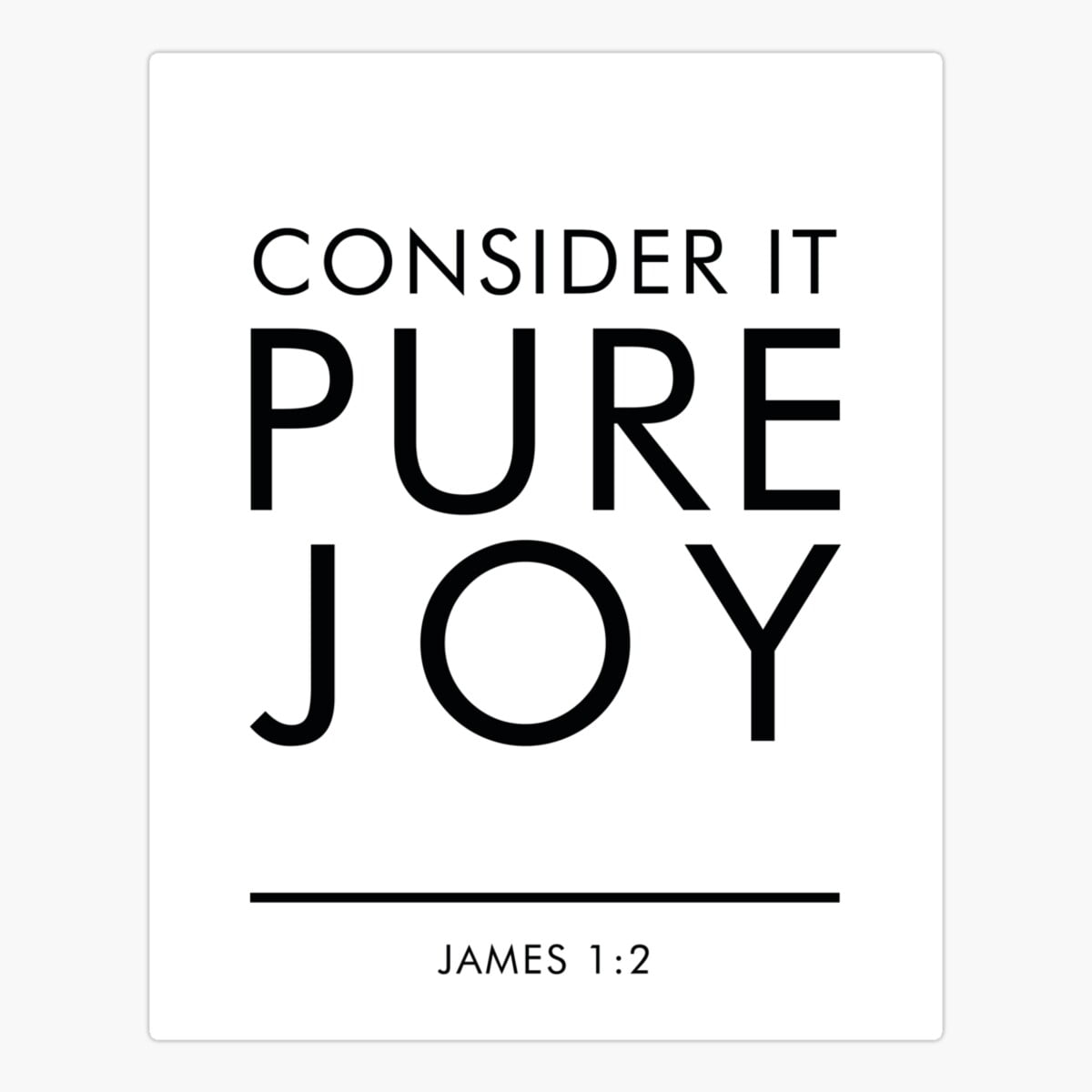 DOPASTICKER Consider It Pure Joy - James 1 2 - Bible Verses Art Sticker ...
