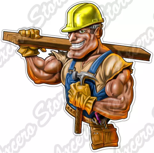DOPASTICKER Construction Tough Guy Lumber Carpenter Car Sticker Decal ...