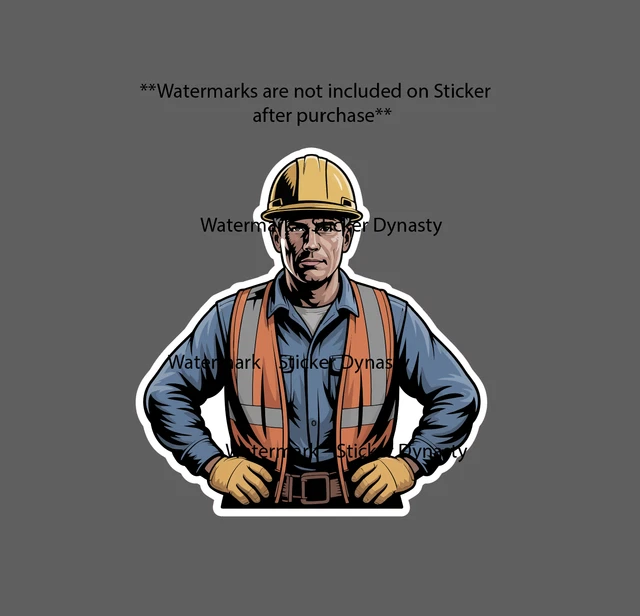 DOPASTICKER Construction Worker Sticker Work Blue Collar Building ...