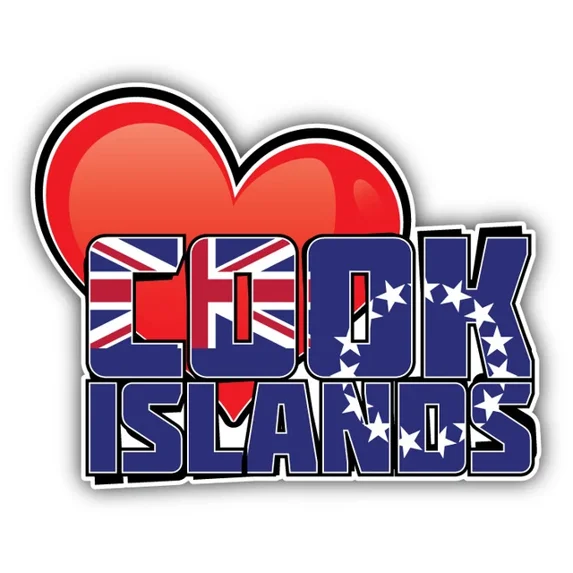 DOPASTICKER Cook Islands Art Heart Flag Travel Sticker Decal Phone ...