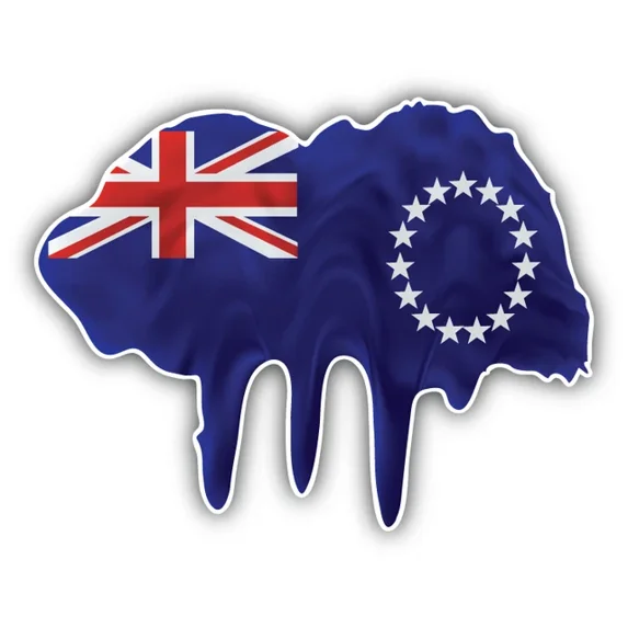DOPASTICKER Cook Islands Flag Blot Sticker Decal Phone Decal Water ...