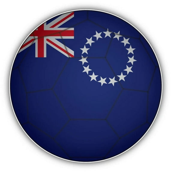 DOPASTICKER Cook Islands Flag Soccer Ball Car Bumper Sticker Gift You ...