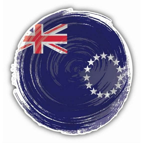 DOPASTICKER Cook Islands Grunge Flag Car Sticker Phone Water Bottle ...