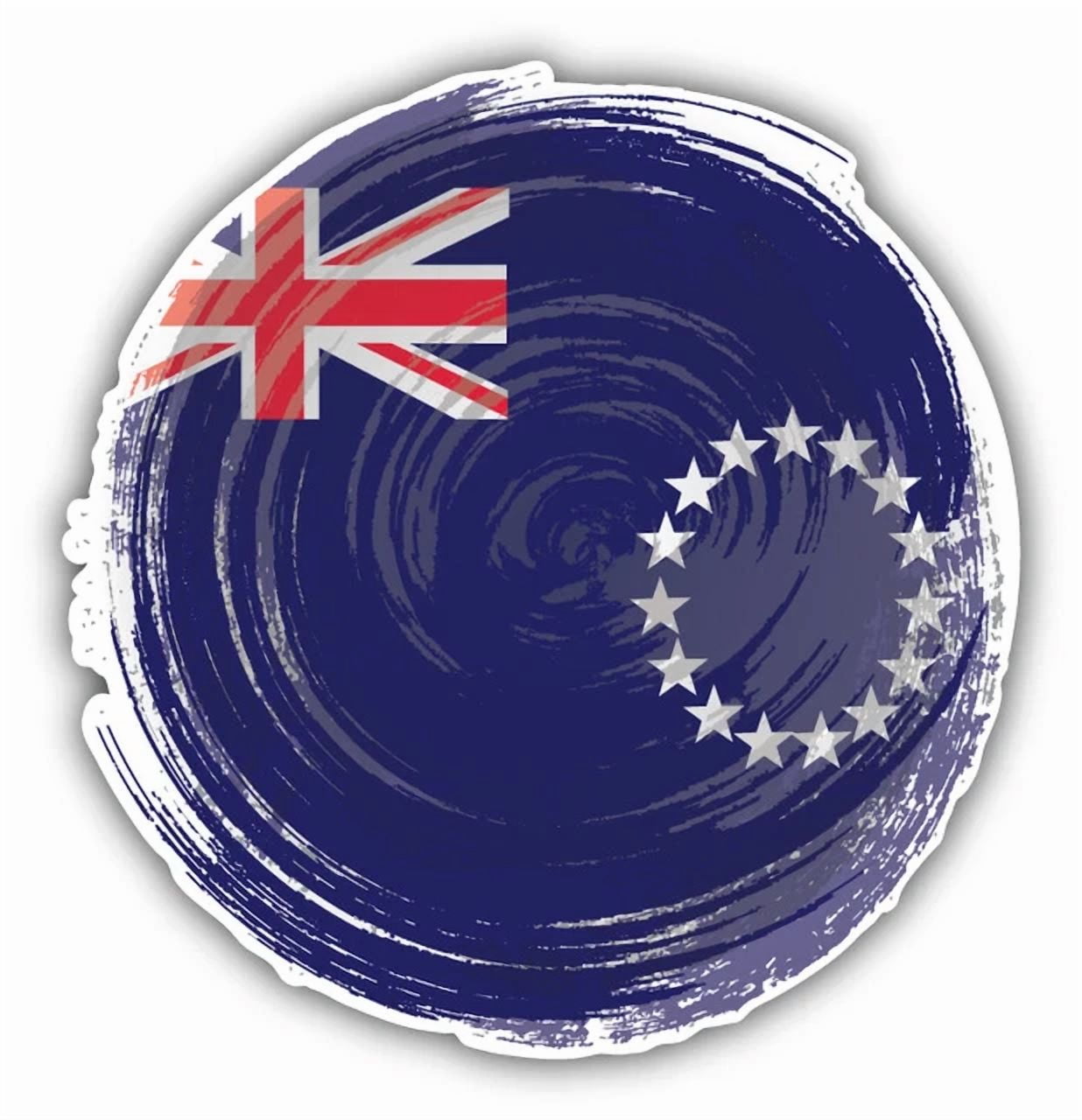 DOPASTICKER Cook Islands Grunge Flag Sticker Decal Phone Decal Water ...