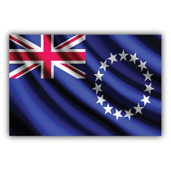 DOPASTICKER Cook Islands Waving Flag Sticker Decal Phone Decal Water ...