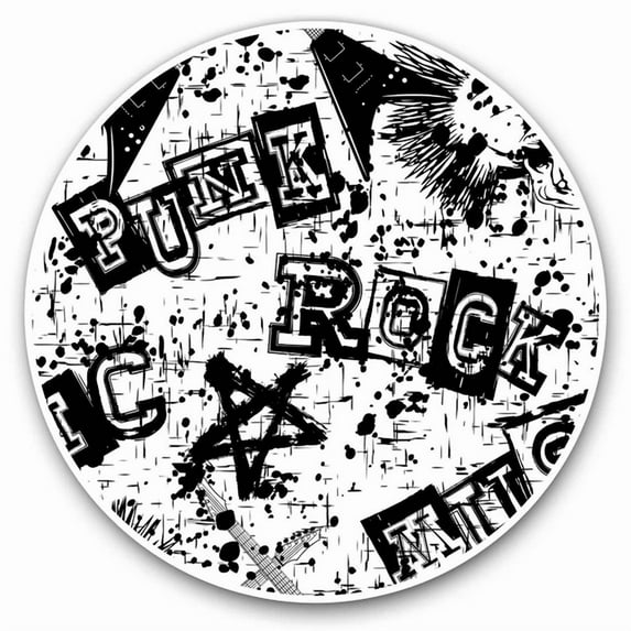 DOPASTICKER Cool Black White Retro Punk Guitar Cool Gift Decorative ...
