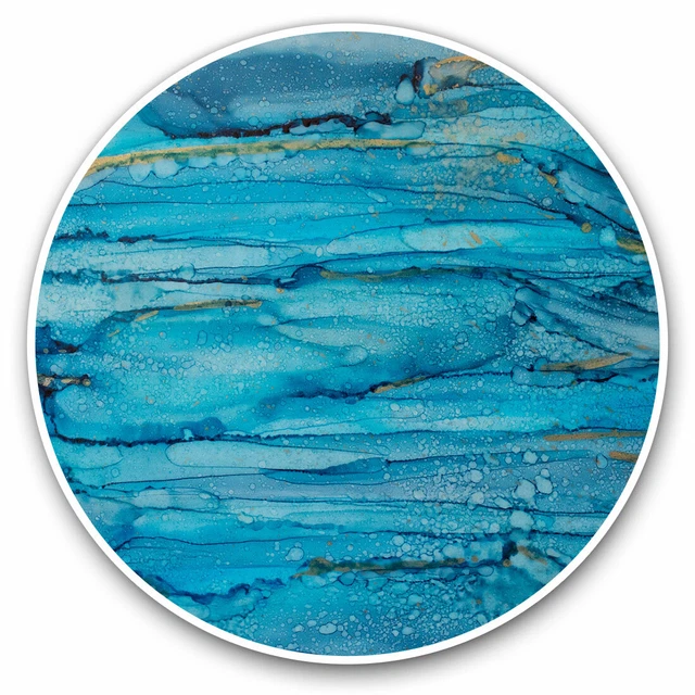DOPASTICKER Cool Blue Stained Glass Ink Art Cool Gift Decorative Laptop ...