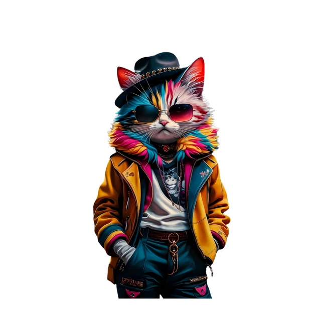 DOPASTICKER Cool Cat Vivid Sticker Street Art Urban Edgy Hip Hop Grunge ...