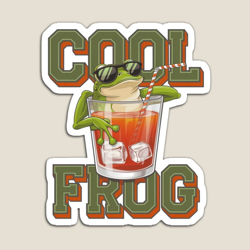 DOPASTICKER Cool Frog - Frog Vibes - Chilling Frog - Relaxed Frog ...