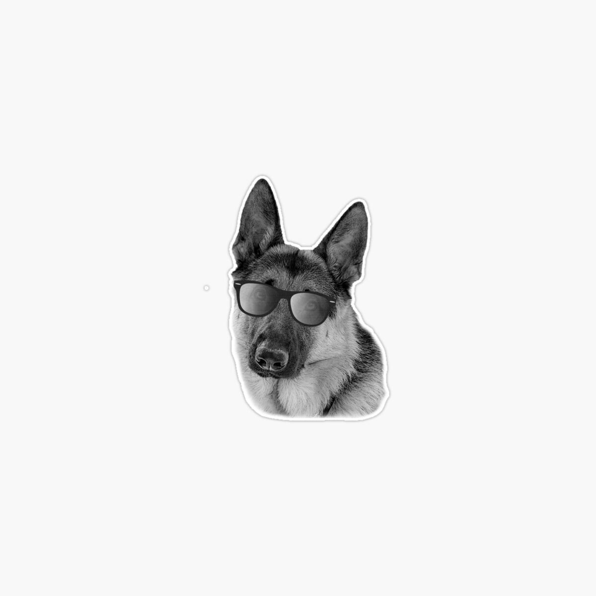 DOPASTICKER Cool German Shepherd With Sunglasses Sticker, Phone Sticker ...