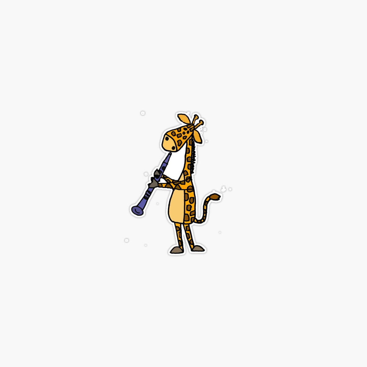 DOPASTICKER Cool Giraffe Playing Clarinet Sticker, Phone Sticker Car ...