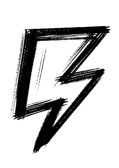 DOPASTICKER Cool Lightning Bolt Sticker Brush Stroke Black And White ...