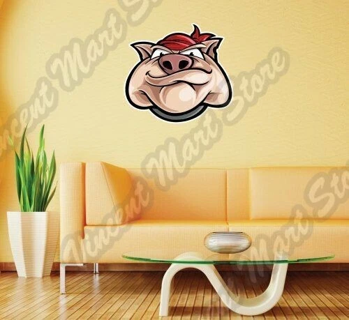 DOPASTICKER Cool Pig Boar Hog Face Bandana Wall Sticker Interior Decor ...