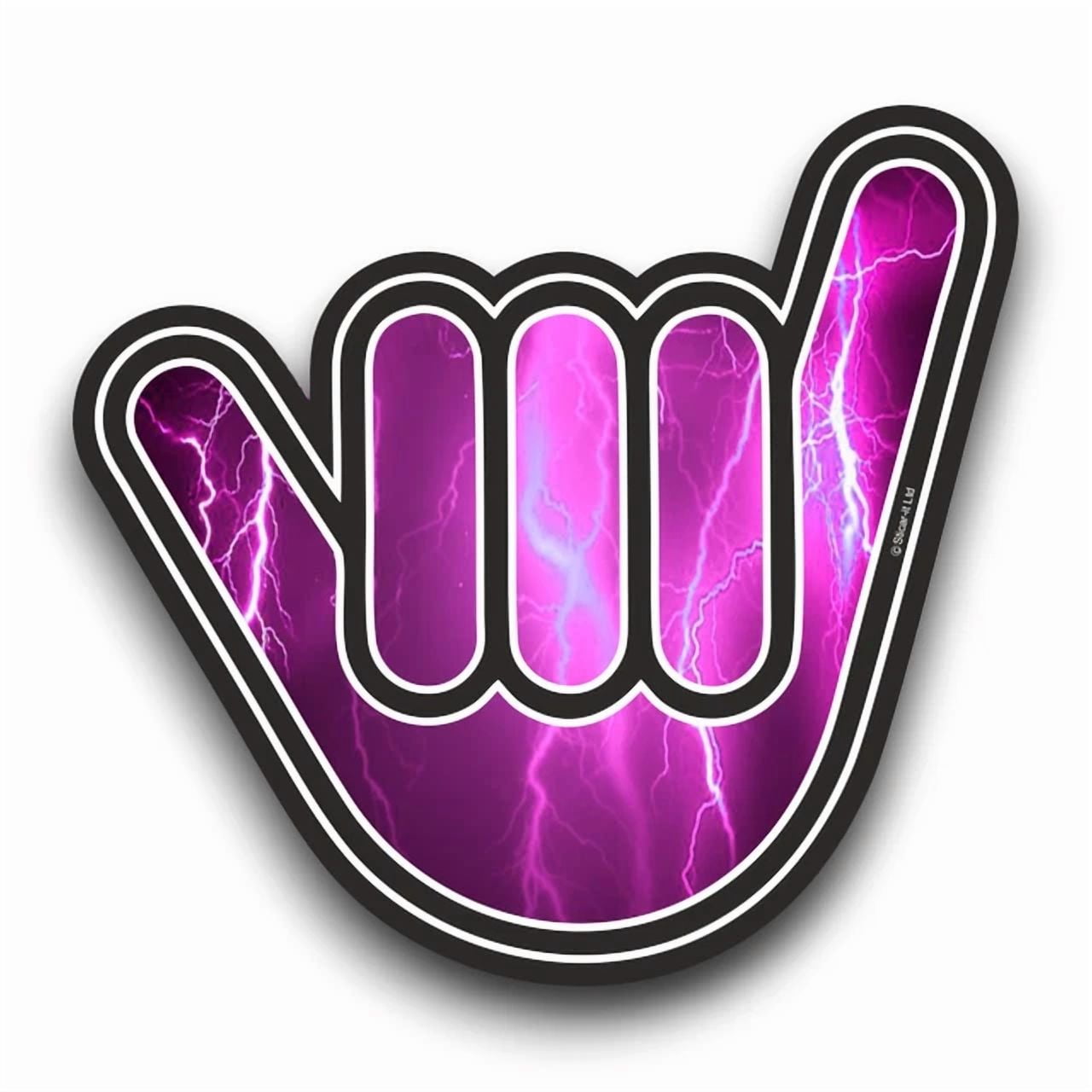 DOPASTICKER Cool Purple Lightning Storm No Worries Hand Car Sticker ...