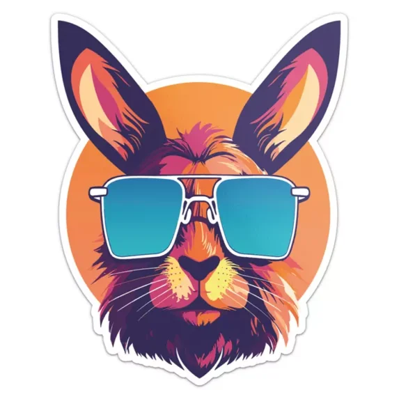 DOPASTICKER Cool Rabbit Sticker Decal Phone Decal Water Bottle Stickers ...