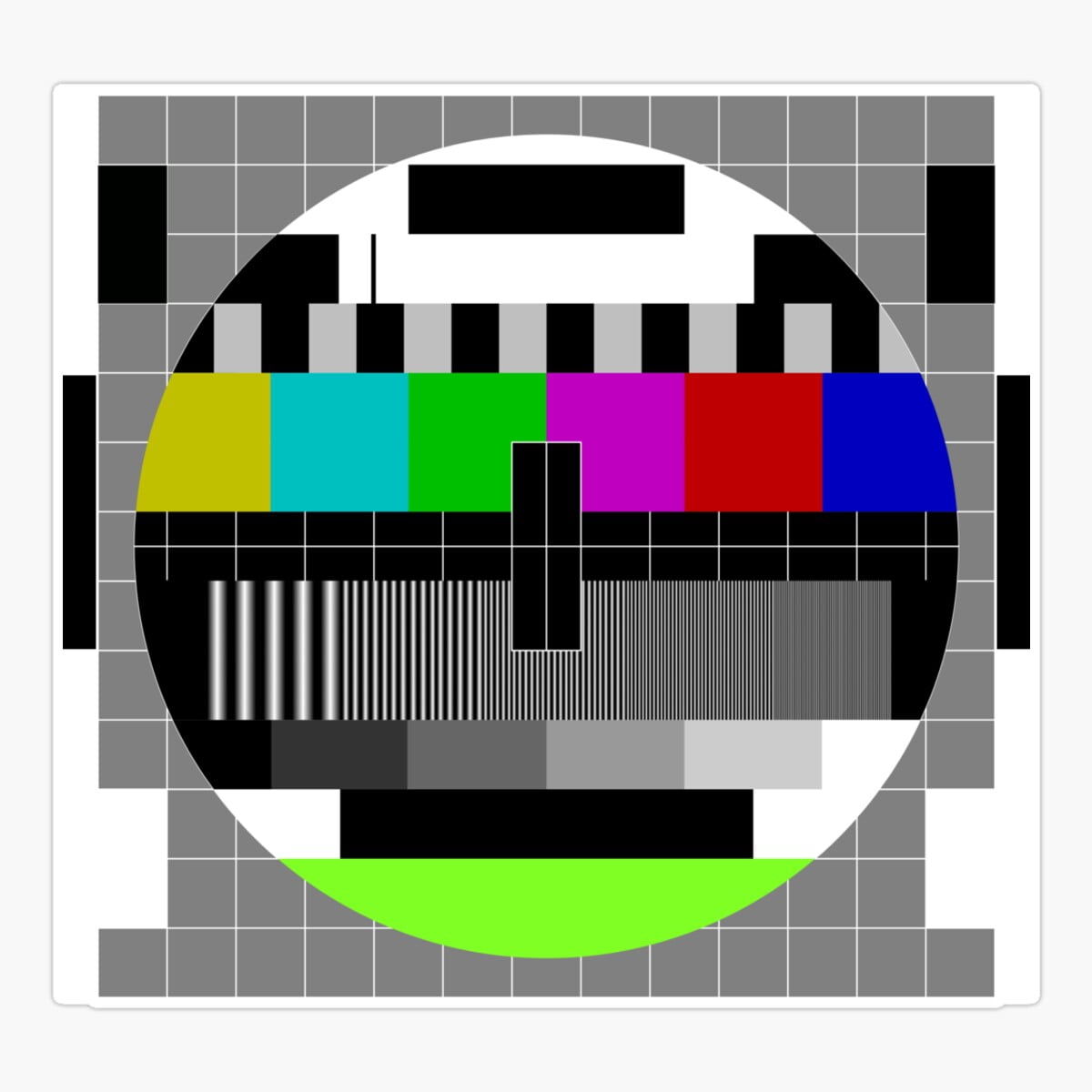 DOPASTICKER Cool Retro Tv Test Pattern Art Gift Sticker, Phone Sticker ...