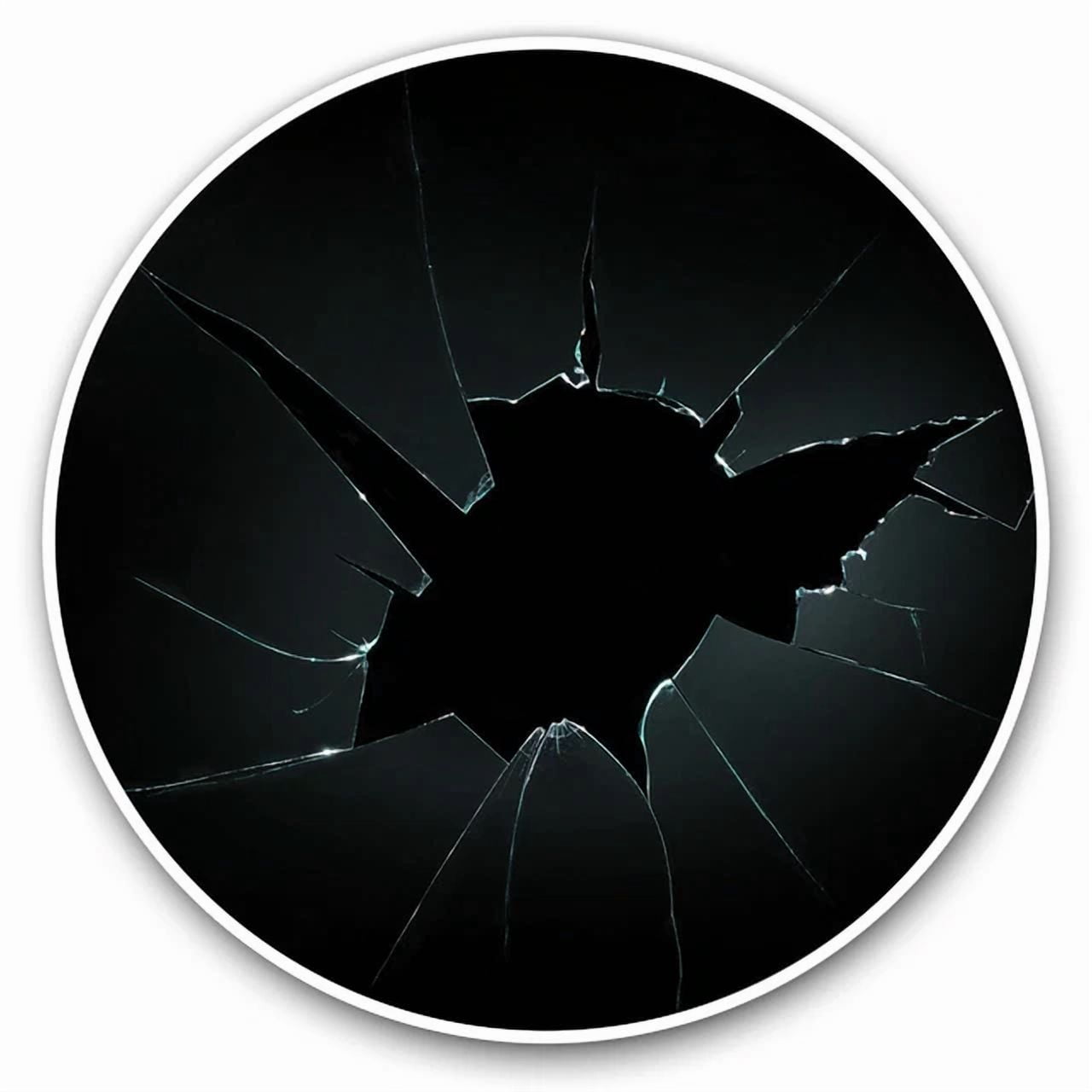 DOPASTICKER Cool Smashed Broken Glass Cool Gift Decorative Laptop ...