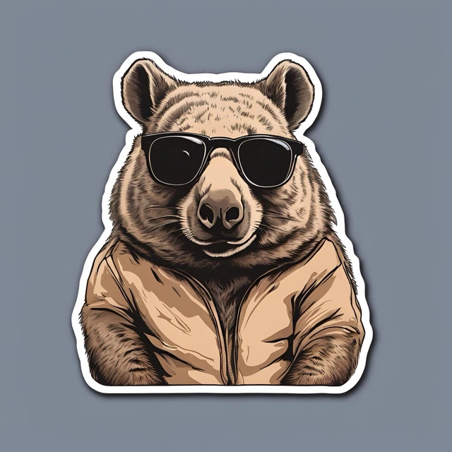 DOPASTICKER Cool Wombat Sticker Phone Decal Water Bottle Stickers, Cars ...