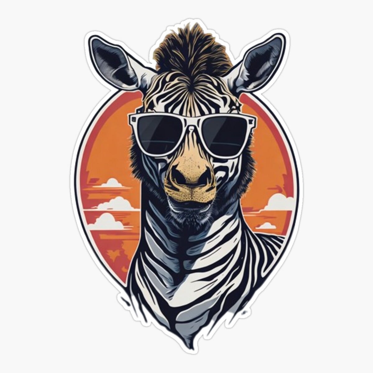 DOPASTICKER Cool Zebra Logo Sticker, Phone Sticker Car Stickers ...