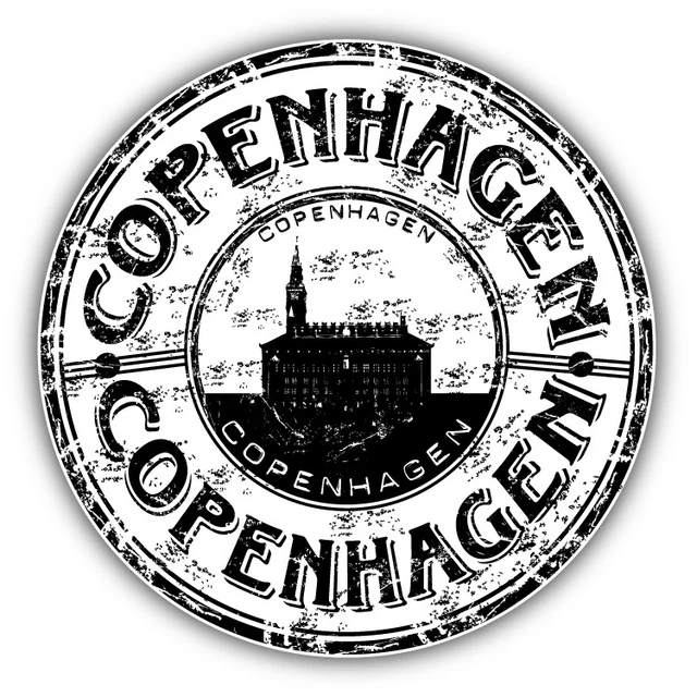 DOPASTICKER Copenhagen City Denmark Grunge Travel Stamp Sticker Decal ...