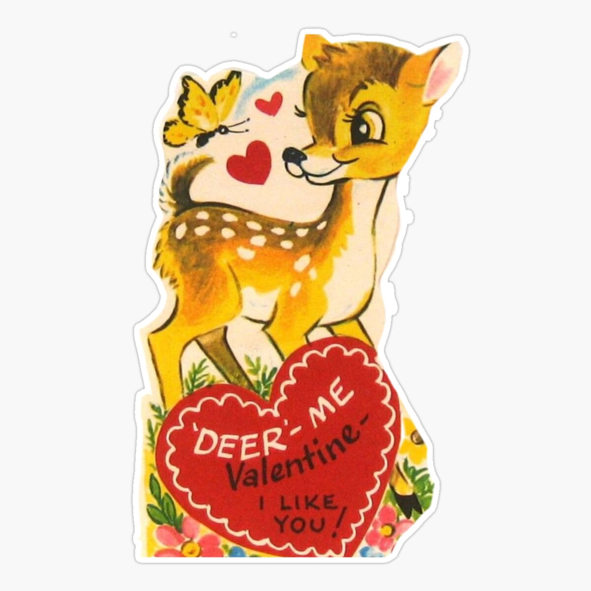 DOPASTICKER Copy O V-Day Card With Deer Sticker, Phone Sticker Car ...