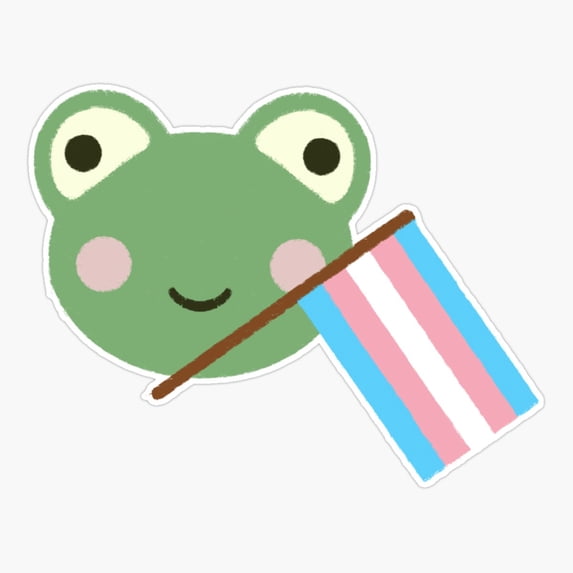 DOPASTICKER Copy Of Cute Trans Frog Sticker, Phone Sticker Car Stickers ...