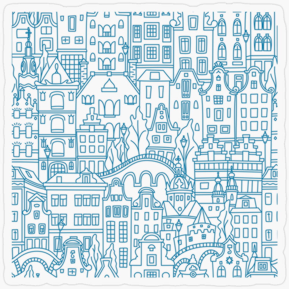 DOPASTICKER Copy Of Seamless Pattern, Amsterdam Typical Dutch Houses ...