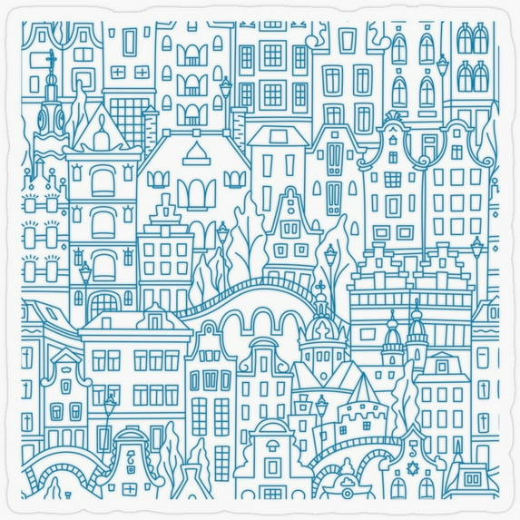DOPASTICKER Copy Of Seamless Pattern, Amsterdam Typical Dutch Houses ...