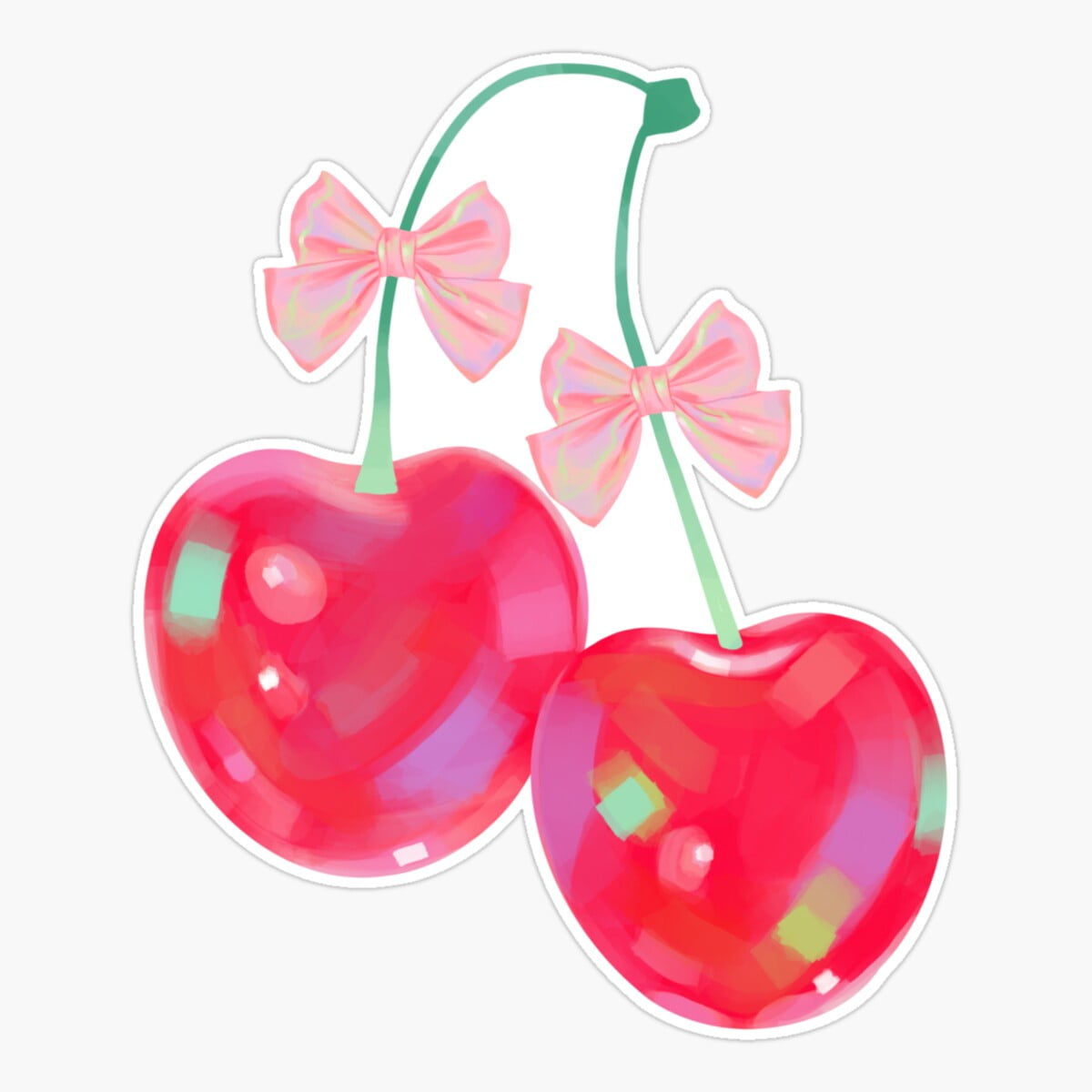 DOPASTICKER Coquette Cherries & Bows Sticker, Phone Sticker Car Sticker ...