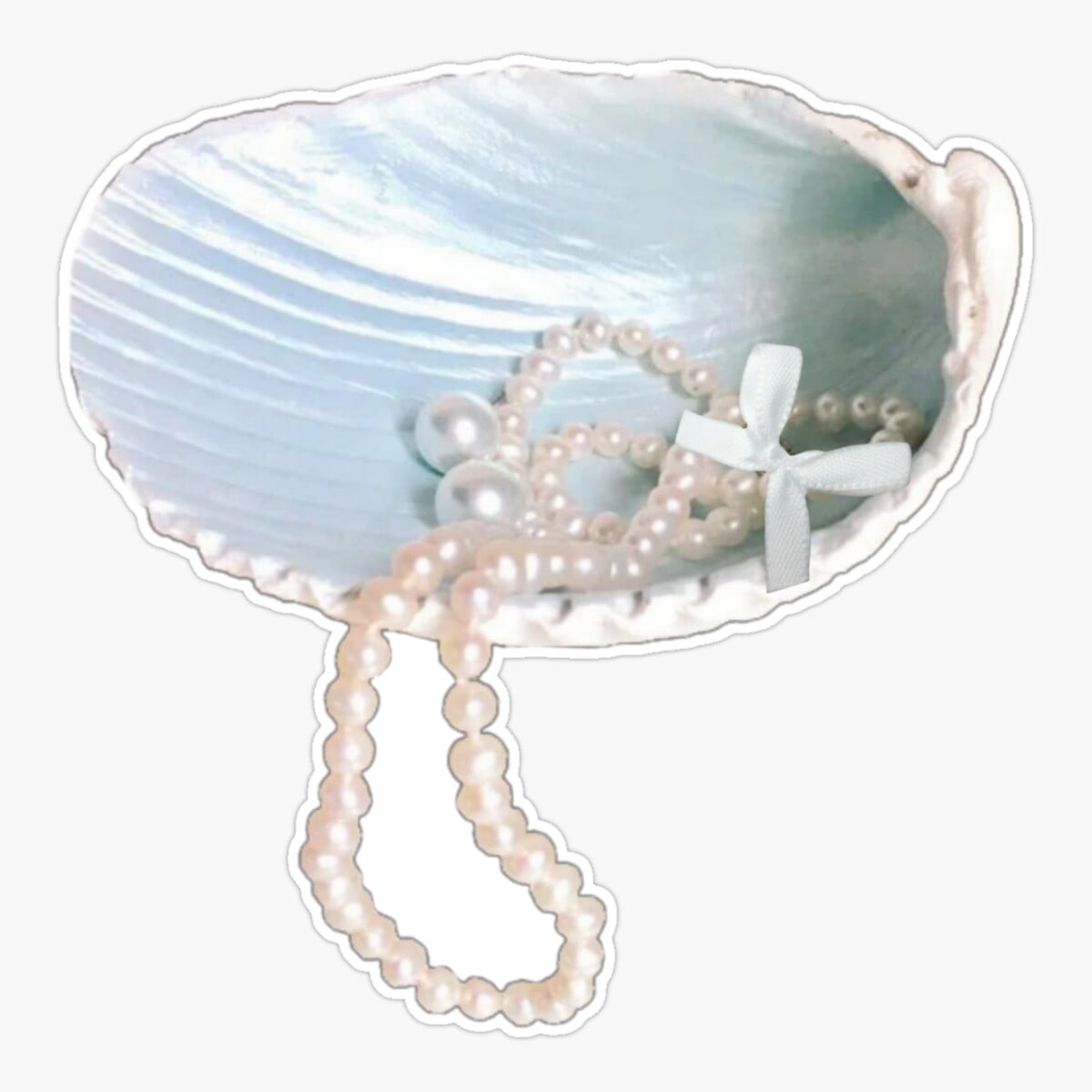 DOPASTICKER Coquette Shell With Pearls Sticker, Phone Sticker Car ...