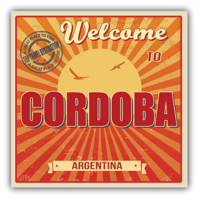 DOPASTICKER Cordoba City Argentina Vintage Welcome Label Sticker Decal ...