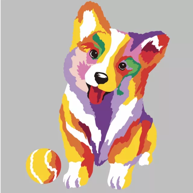 DOPASTICKER Corgi Dog Sticker Watercolor Rainbow Colorful Puppy Woof ...