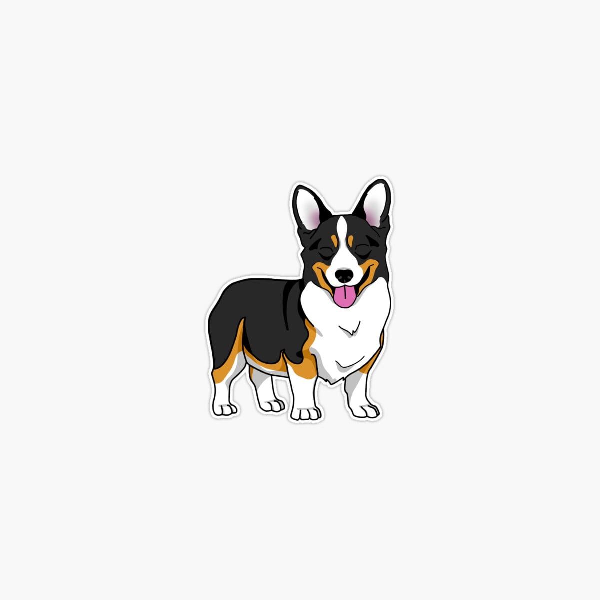 DOPASTICKER Corgi Lover, Tri-Color, SmileypupSticker, Phone Sticker Car ...