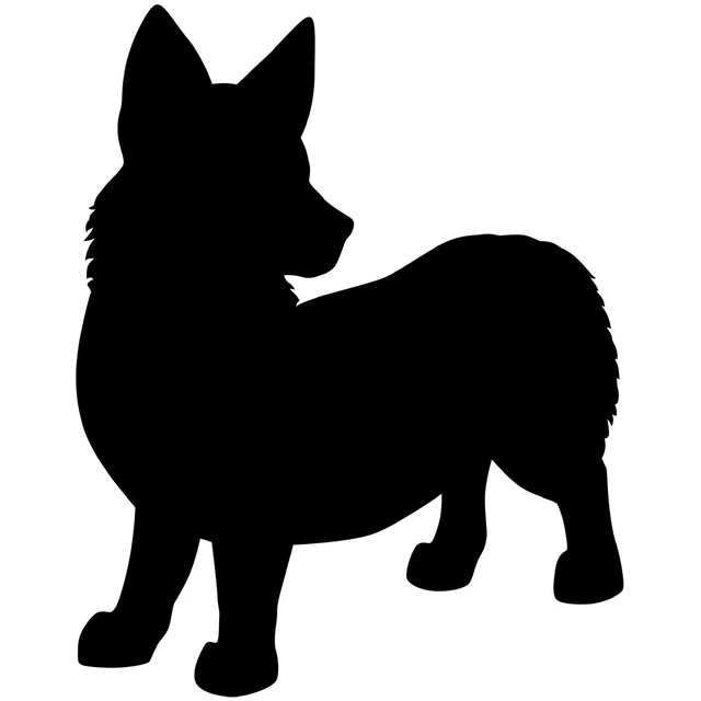 DOPASTICKER Corgi Sticker Dog Breed Silhouette Large Puppy Home Queen ...