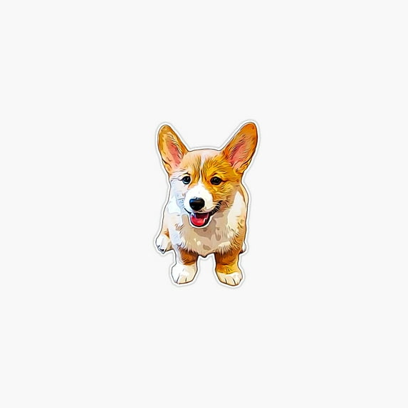 DOPASTICKER Corgi Welsh Pembroke Corgi Puppy Dog Sticker, Phone Sticker ...