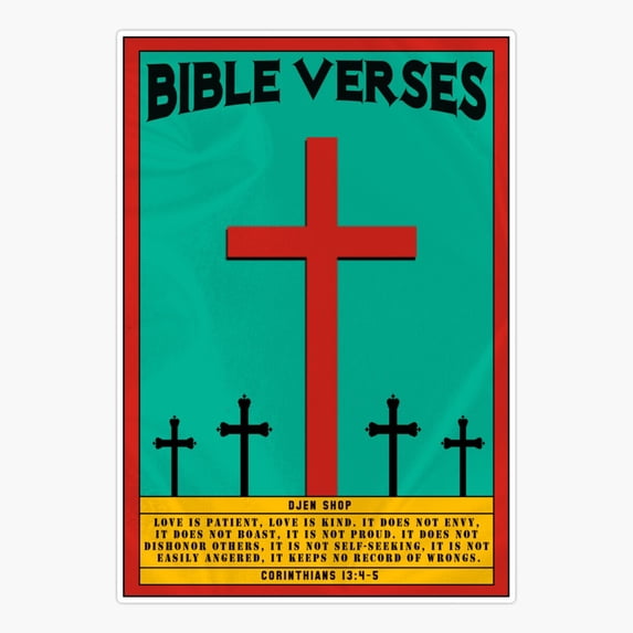 DOPASTICKER Corithians 13:4-5 Bible Verse. God Spiritual Love Patience ...