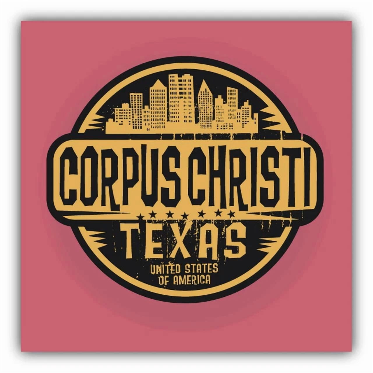 DOPASTICKER Corpus Christi City Usa Grunge Label Sticker Decal Phone ...