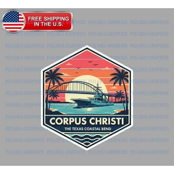DOPASTICKER Corpus Christi Texas Sticker Souvenir Travel Sticker Phone ...