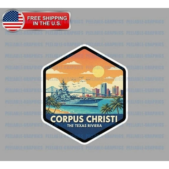 DOPASTICKER Corpus Christi Texas Sticker Souvenir Travel Sticker Phone ...