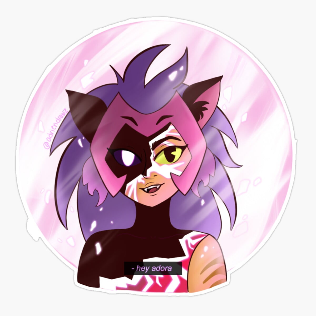 DOPASTICKER Corrupted Catra (Text Version) Sticker, Phone Sticker Car ...