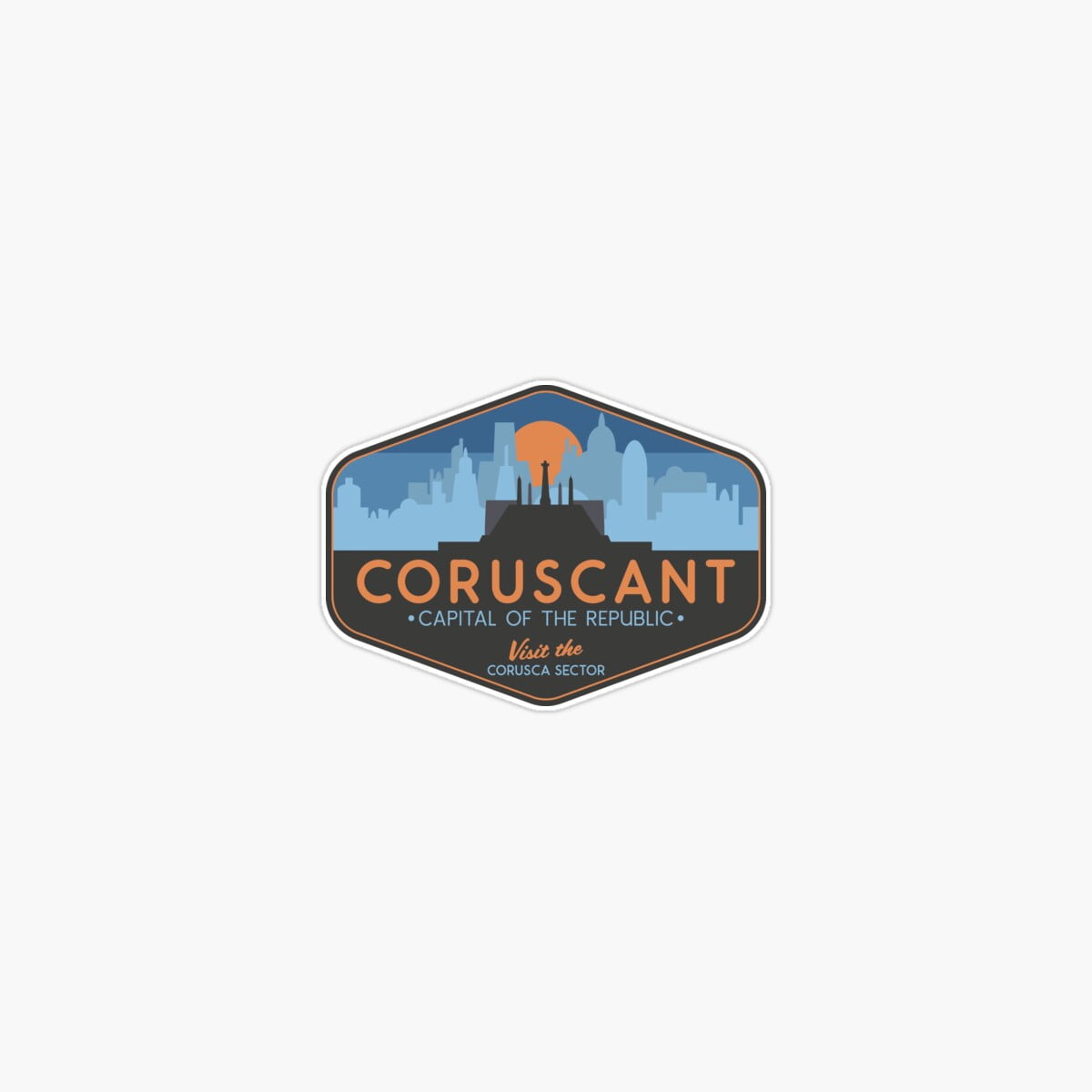 DOPASTICKER Coruscant - Capital Of The Republic Sticker, Phone Sticker ...