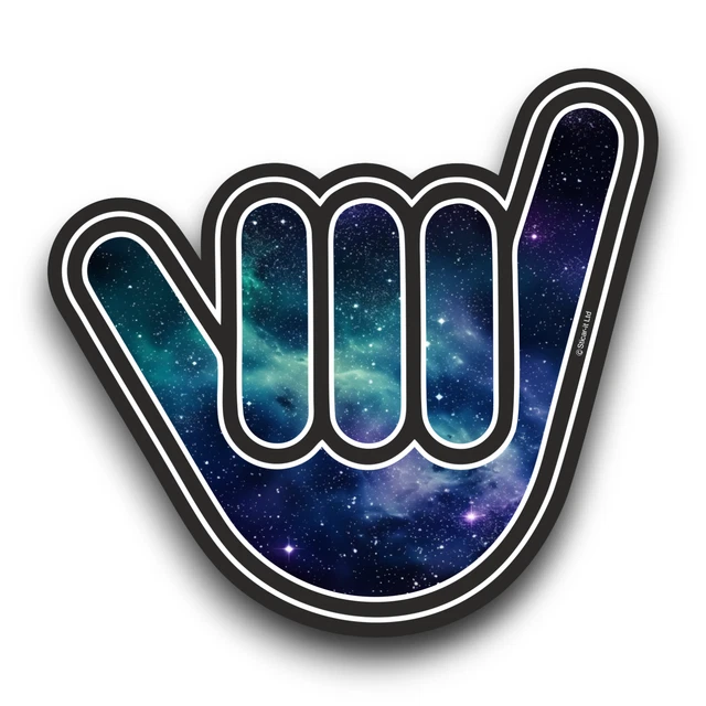 DOPASTICKER Cosmic Galaxy Space No Worries Hand Sign Car Sticker Decal ...