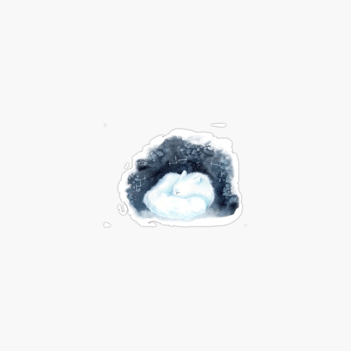 DOPASTICKER Cosmos Arctic Fox Sticker, Phone Sticker Car Stickers ...