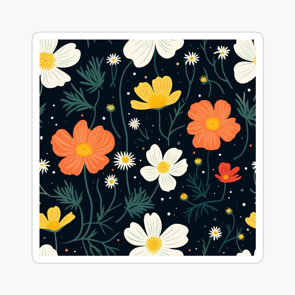 DOPASTICKER Cosmos Flowers Sticker Decorative Laptop, Phone Stickers ...